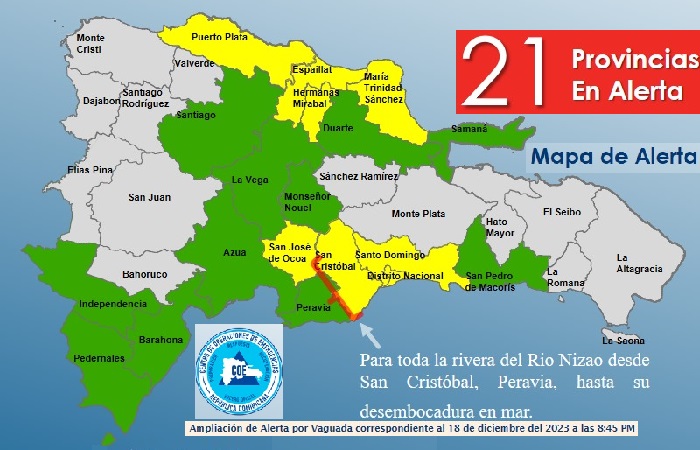 Distintos niveles de alerta a 21 demarcaciones