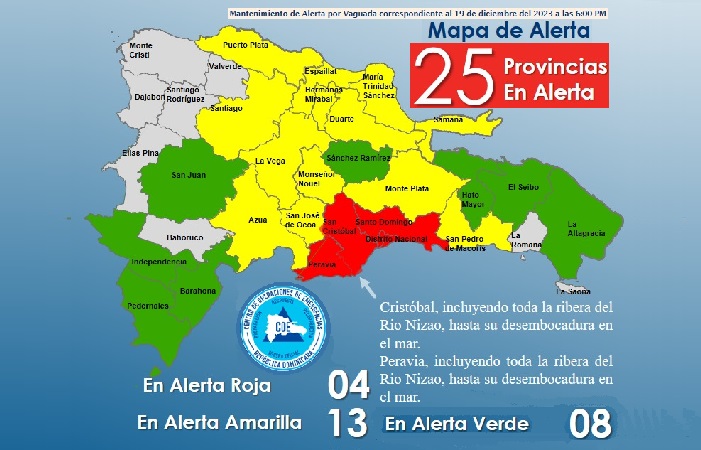 Cuatro demarcaciones en alerta roja